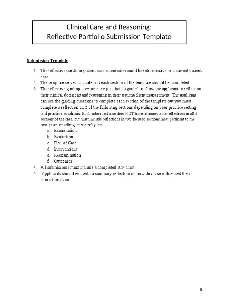 Mosc Template Reflective Portfolio Submission | PDF | Medical Diagnosis ...