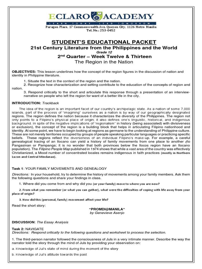 Learning Packet Week 12&13 | PDF | Philippines