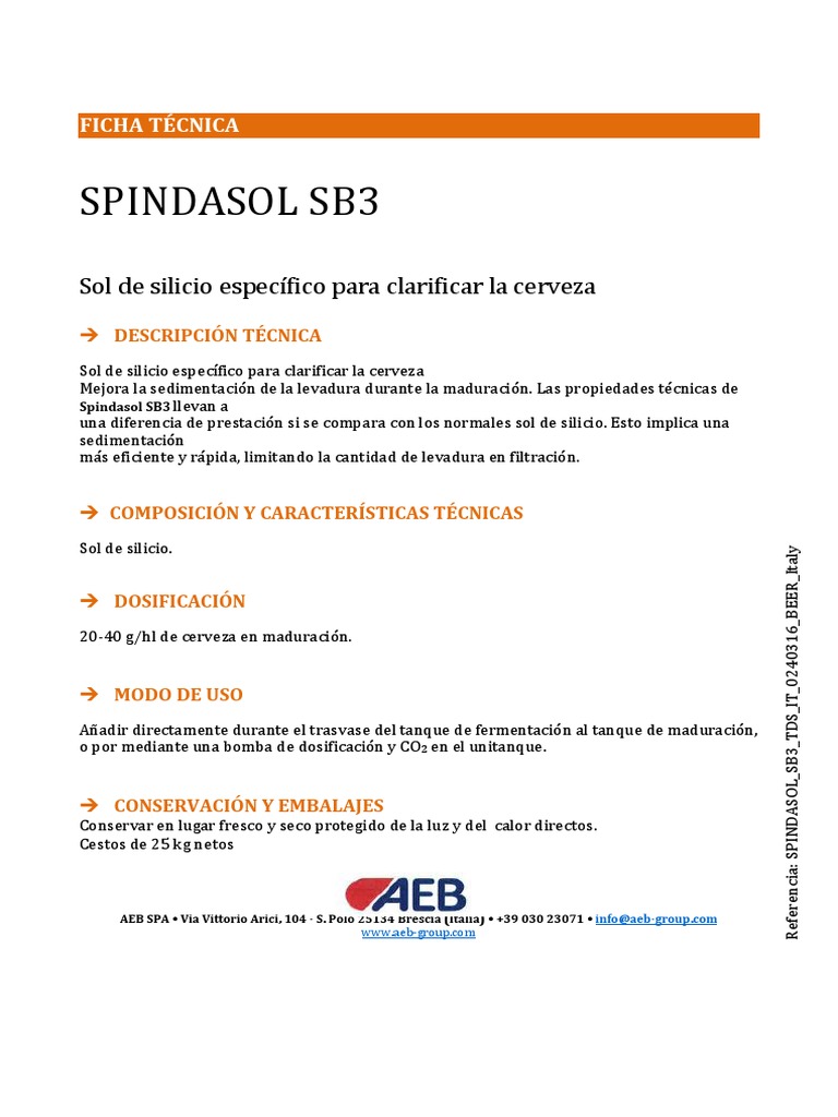 SPINDASOL SB3 MSDS - ES - Rel. - 2 - 061216 | PDF | Agua | Química