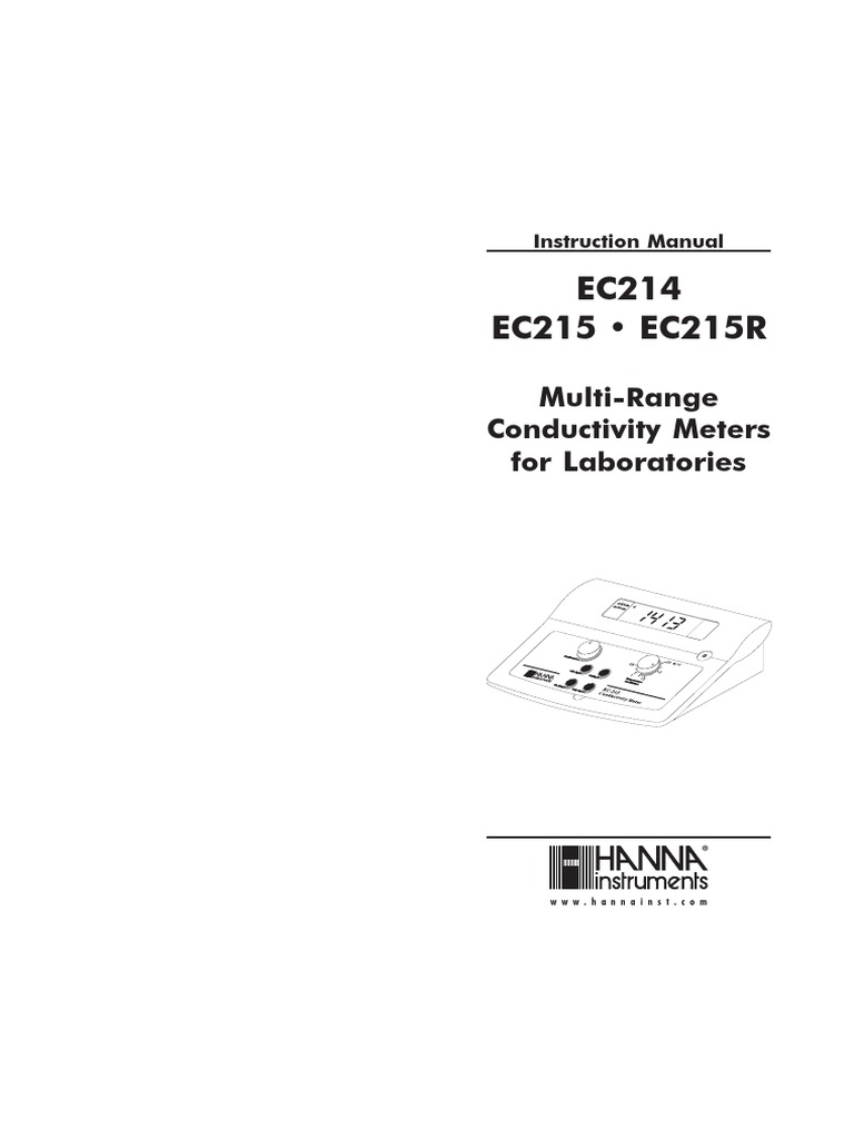 Manual Conductimetro EC214-EC 215-EC 215R | PDF | Calibration ...