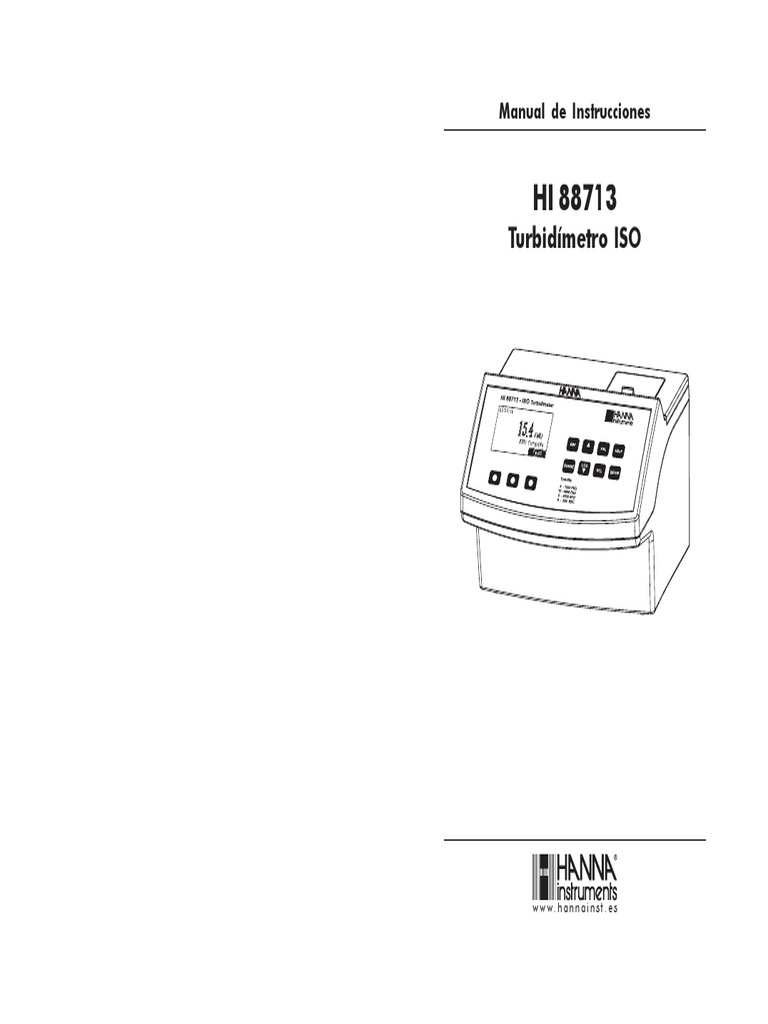 Manual Turbidimetro HI88713 | PDF | Calibración | Óptica