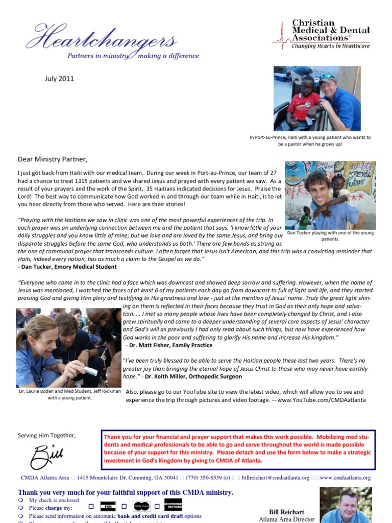 Heartchangers Ministry Letter - July 2011 | PDF | Haiti | Prayer