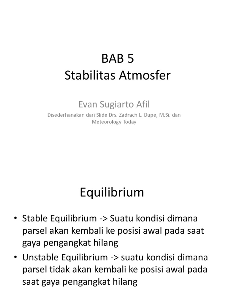 Bab 5 - Stabilitas Atmosfer | PDF | Meteorological Phenomena | Sky
