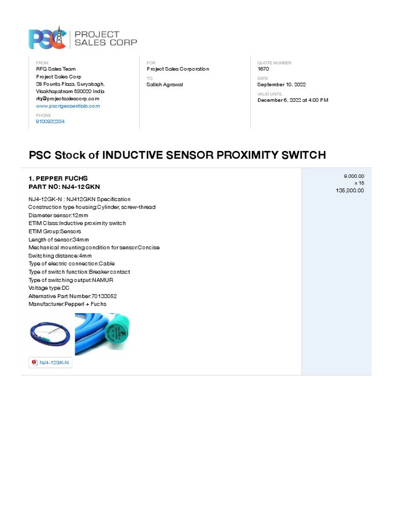 Stock - Proximity Sensors | PDF