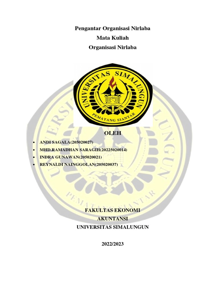 Pengantar Organisasi Nirlaba | PDF