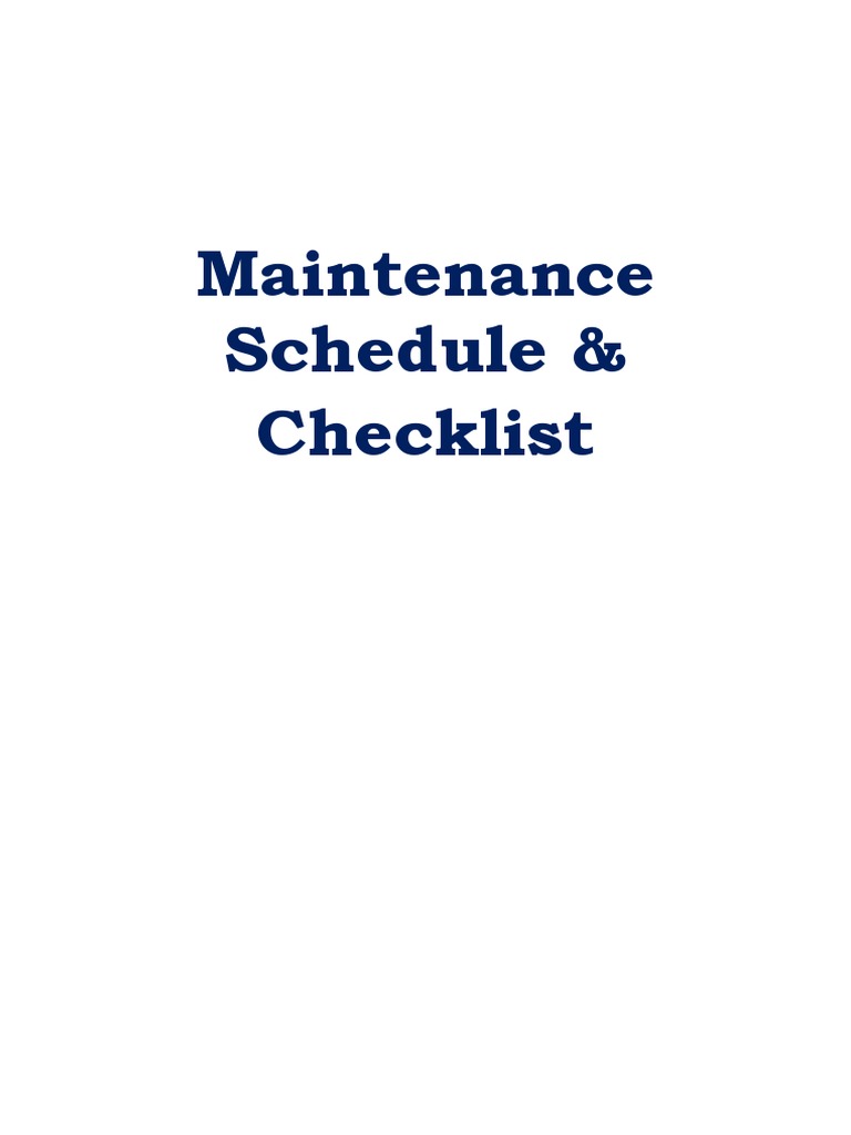 Maintenance Schedule and Checklist - ThyRan | Download grátis PDF ...