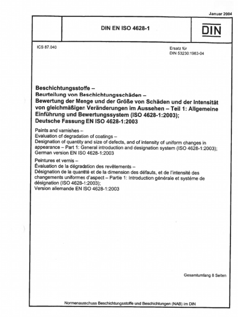 Din en Iso 4628-1 | PDF