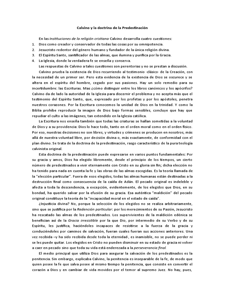 La Predestinación | PDF | eucaristía | Gracia divina