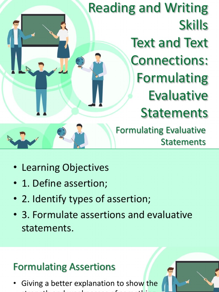 Formulating Evaluative Statements | PDF | Argument | Cognition