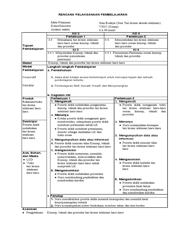 Tugas RPP - Nurmala | PDF