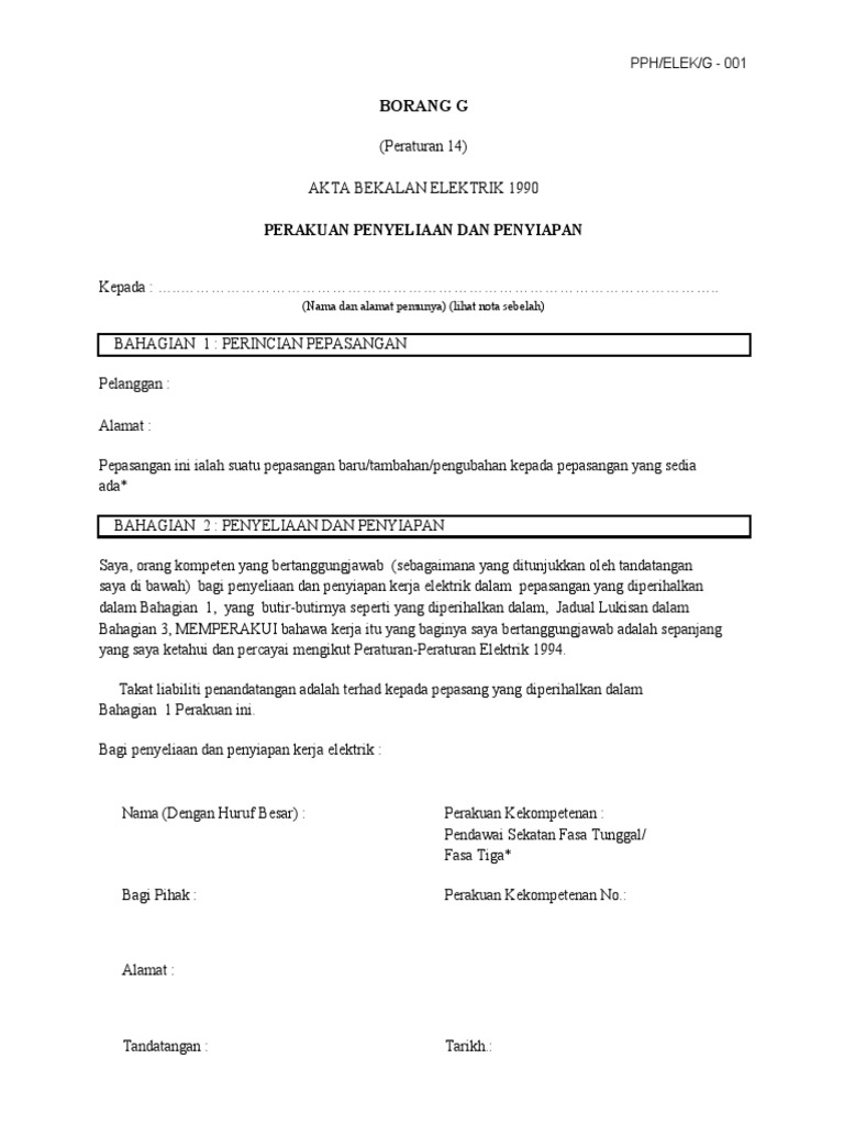 Borang G And Borang H Pdf