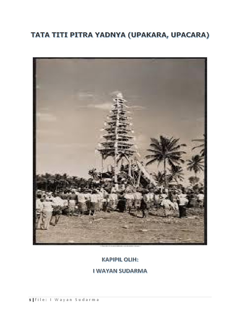 Tata Titi Pitra Yadnya (Upakara, Upacara) 2 X | PDF