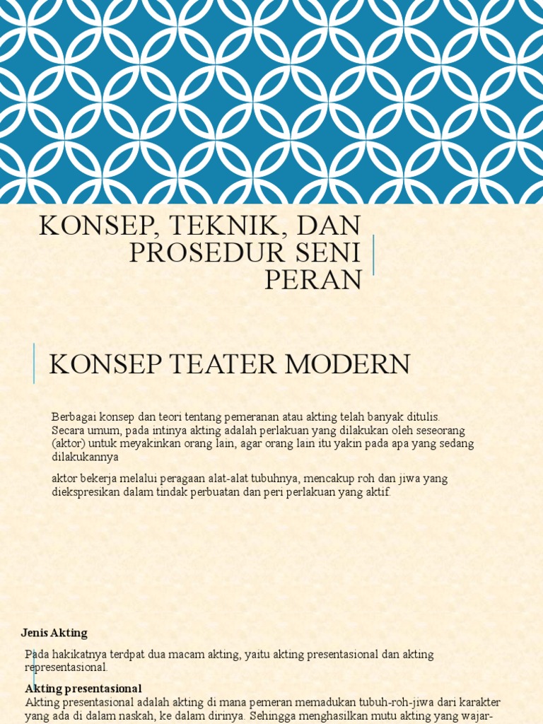 Konsep, Teknik, Dan Prosedur Seni Peran | PDF