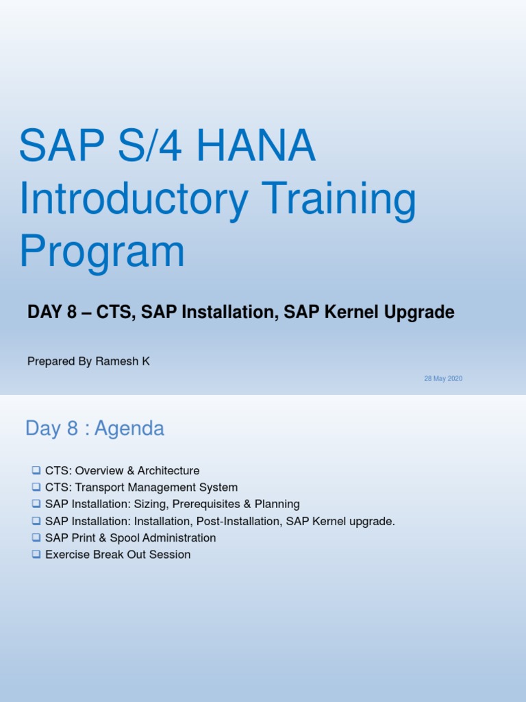 SAP S4 HANA - CTS - Install - Kernal - Day 8 | PDF | Operating System ...