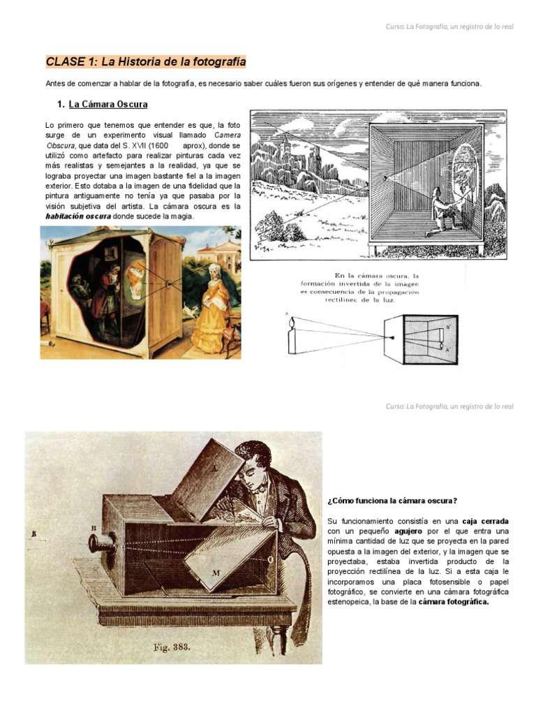 CLASE 1 La Historia de La Fotografia | PDF | Imagen | Óptica