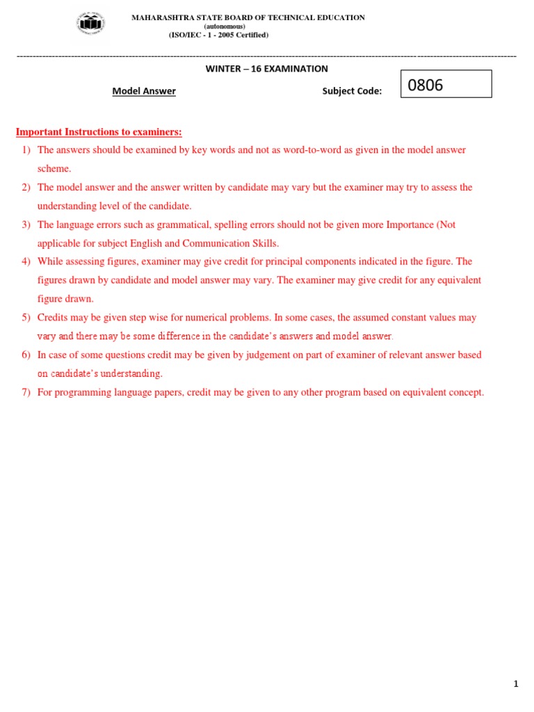 PC Model Answer Paper Winter 2016 | PDF | Electrolyte | Hydrogen Peroxide