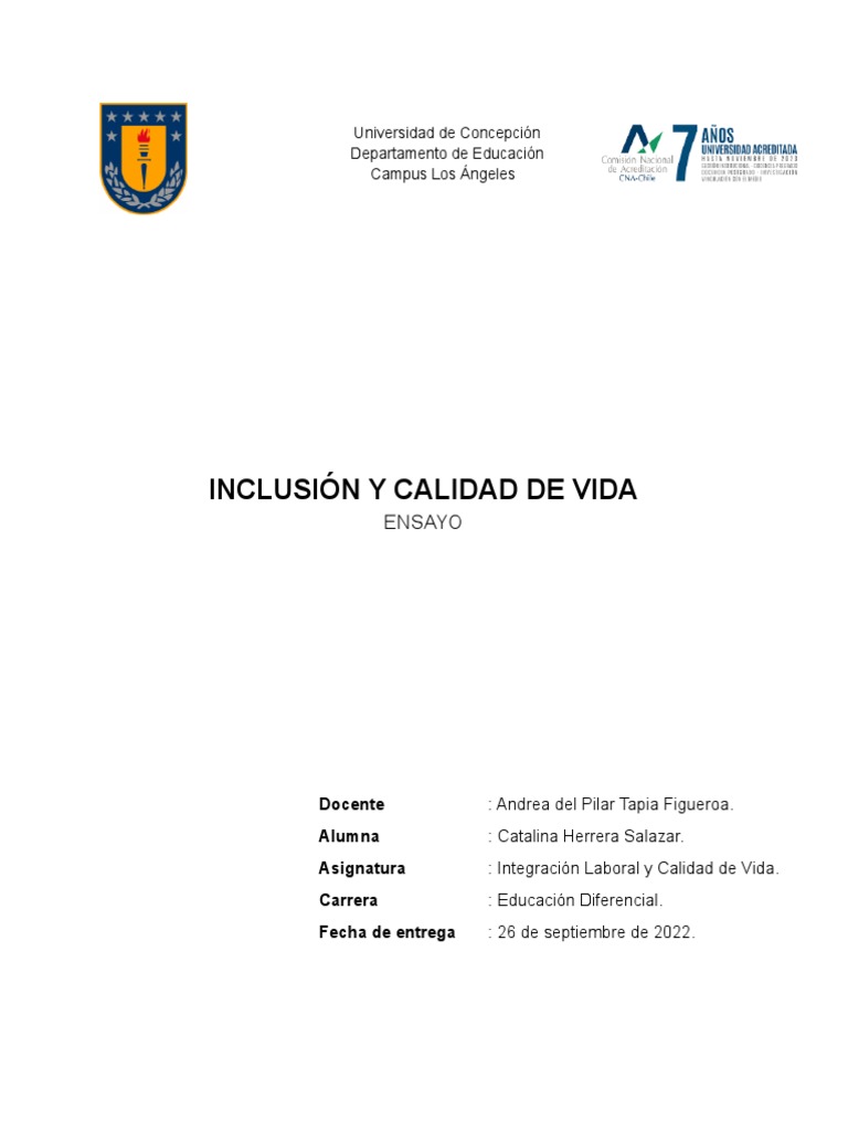 Ensayo Integracion Laboral CH | PDF | Crecimiento personal y profesional