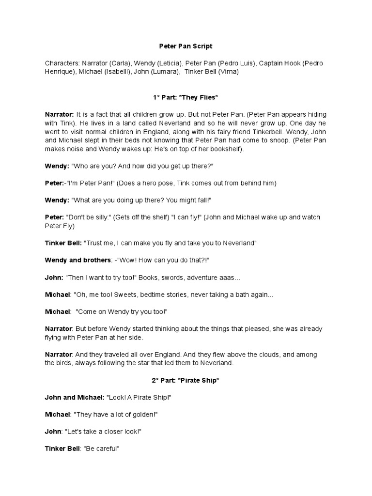 Peter Pan Script | PDF Peter Pan Script | PDF