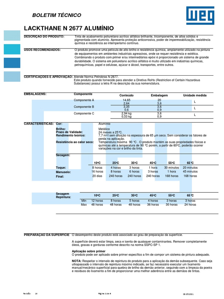 Boletim N-2677 Aluminio | PDF | Tinta | Umidade