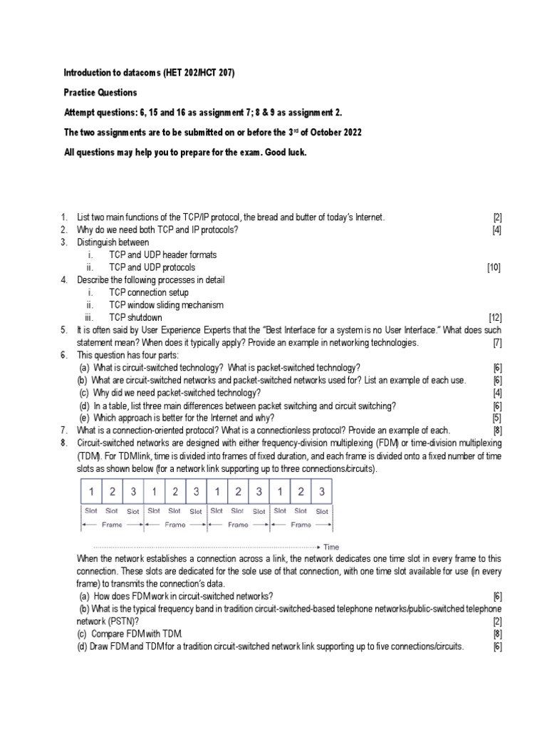 University of Zimbabwe Introduction To Data Communications Practice Questions-1 | PDF | I Pv6 ...
