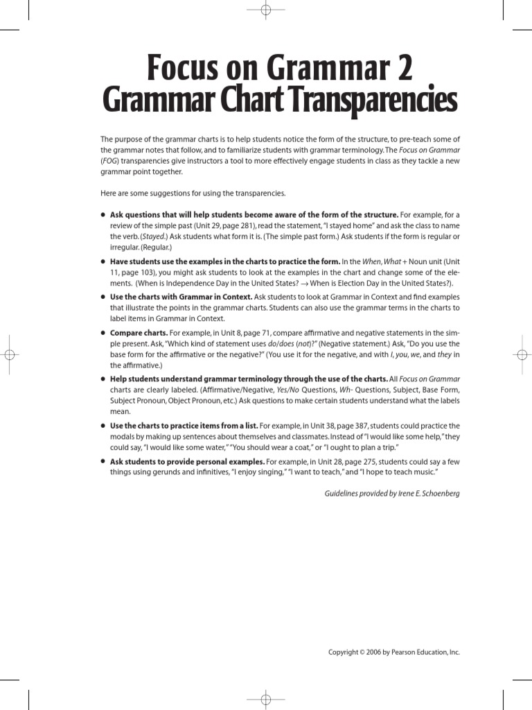 Grammar Chart | PDF | Noun | Plural
