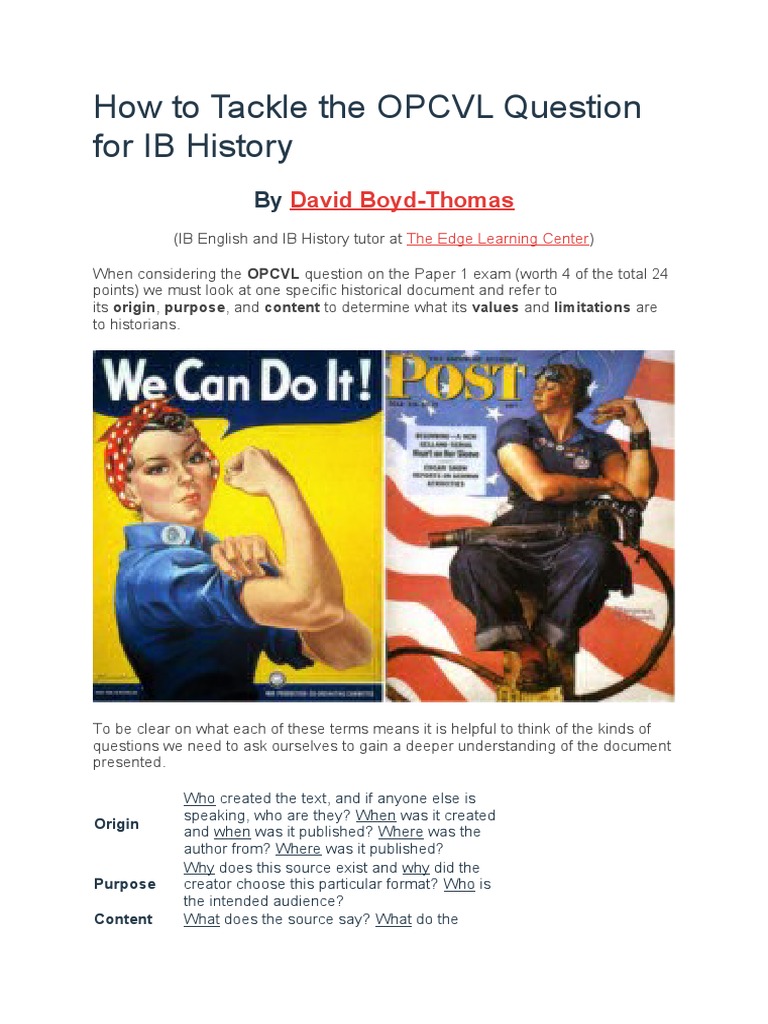 IB History OPCVL Guide | PDF | Psychological Concepts | Learning