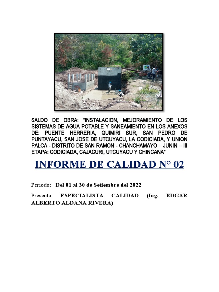 Informe de Calidad, Valorización 2 | Descargar gratis PDF | Materiales de construcción ...