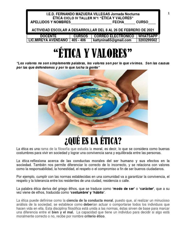 Análisis de los conceptos de ética, moral y valores en la sociedad | PDF | Moralidad | Sociedad