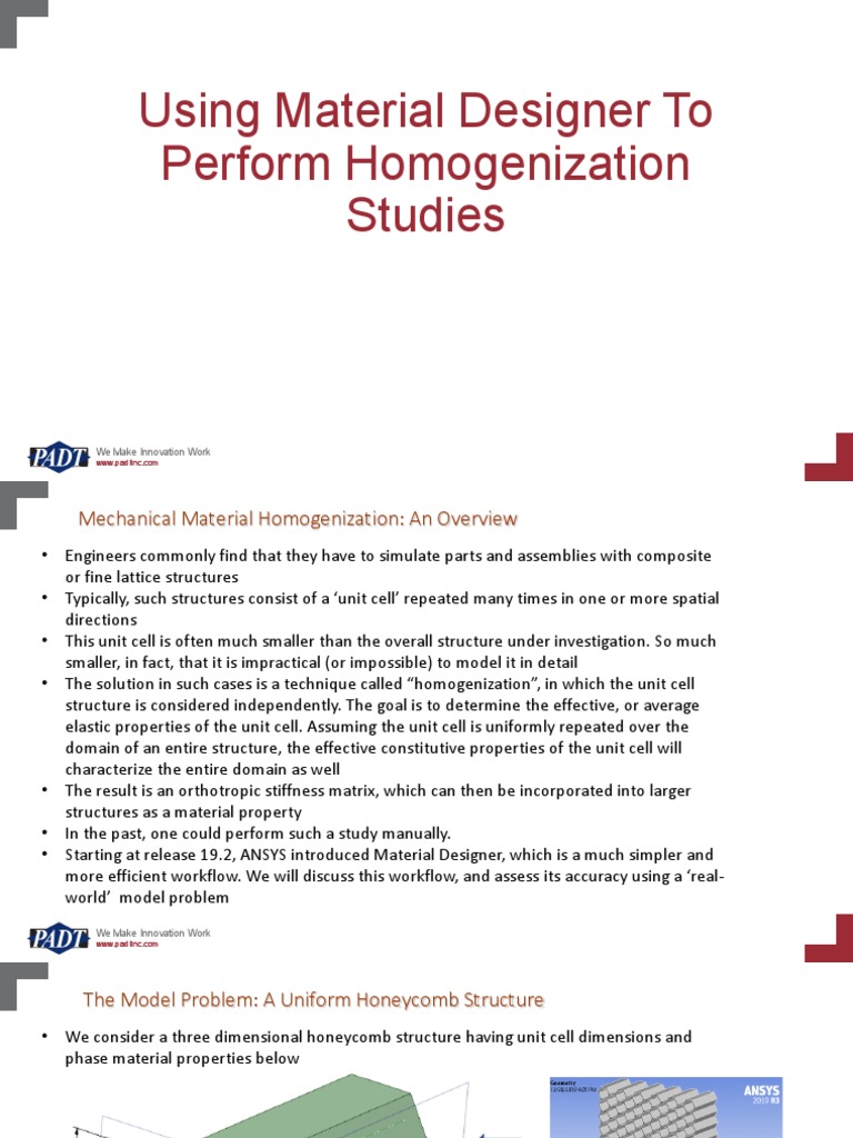 Homogenization in ANSYS Material Designer | PDF | Stress (Mechanics ...