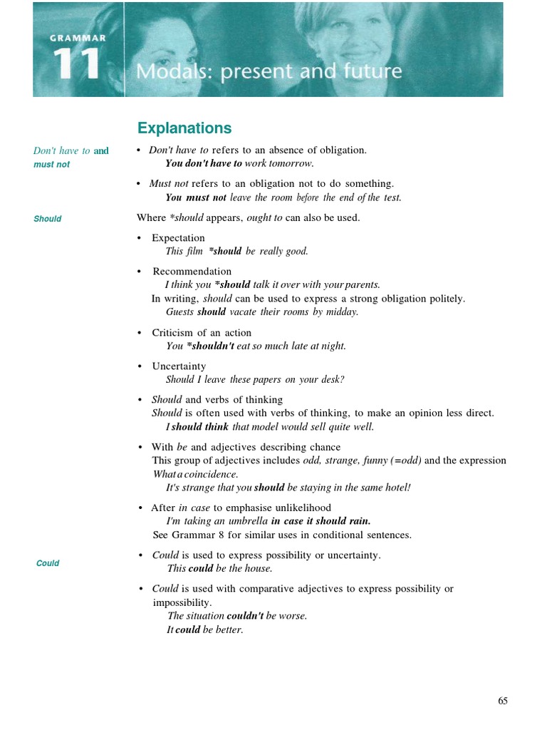 Modals & Past Modals | PDF | Verb | Linguistics