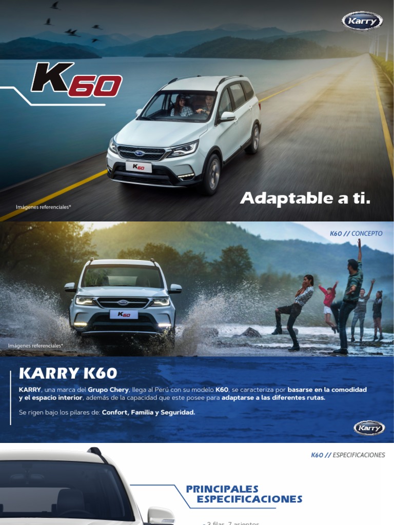 KARRY K60: Especificaciones y Colores | PDF | Sistema de freno antibloqueo | Transporte