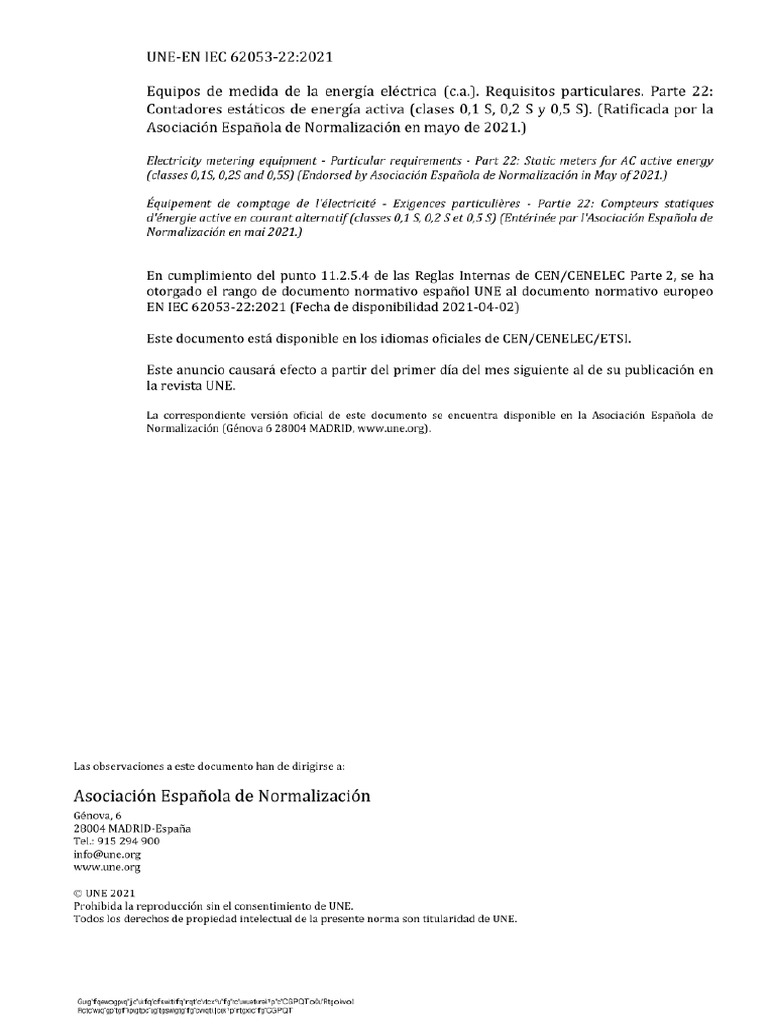 Une en Iec 62053-22-2021 | PDF
