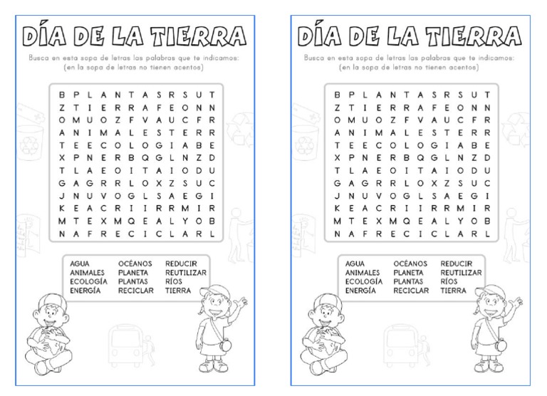 Sopa de Letras - Día de La Tierra | PDF