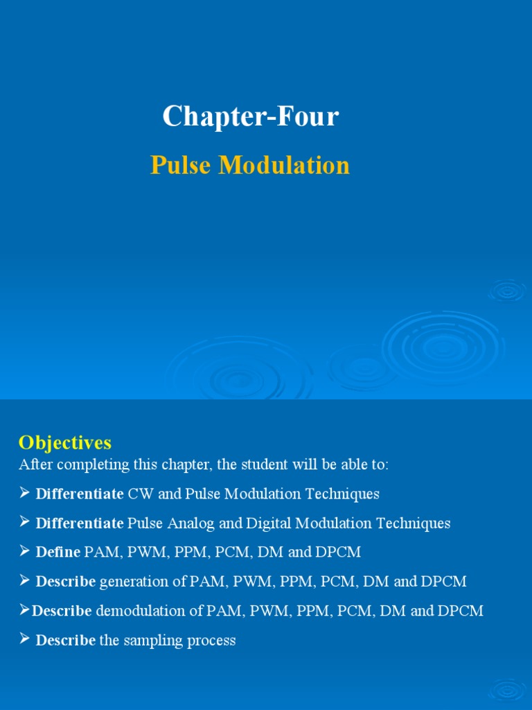 Chapter 4 Pulse Modulation Pdf Modulation Sampling Signal Processing