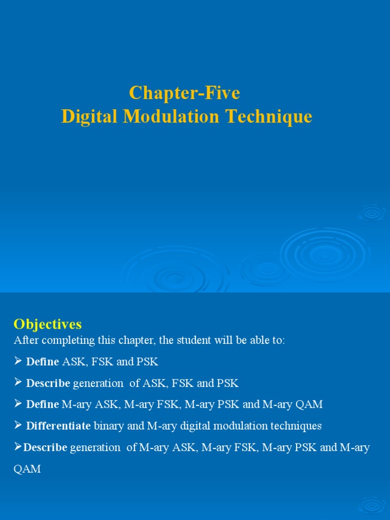 Chapter-5 (Digital Modulation Technique) | PDF | Modulation | Physical ...