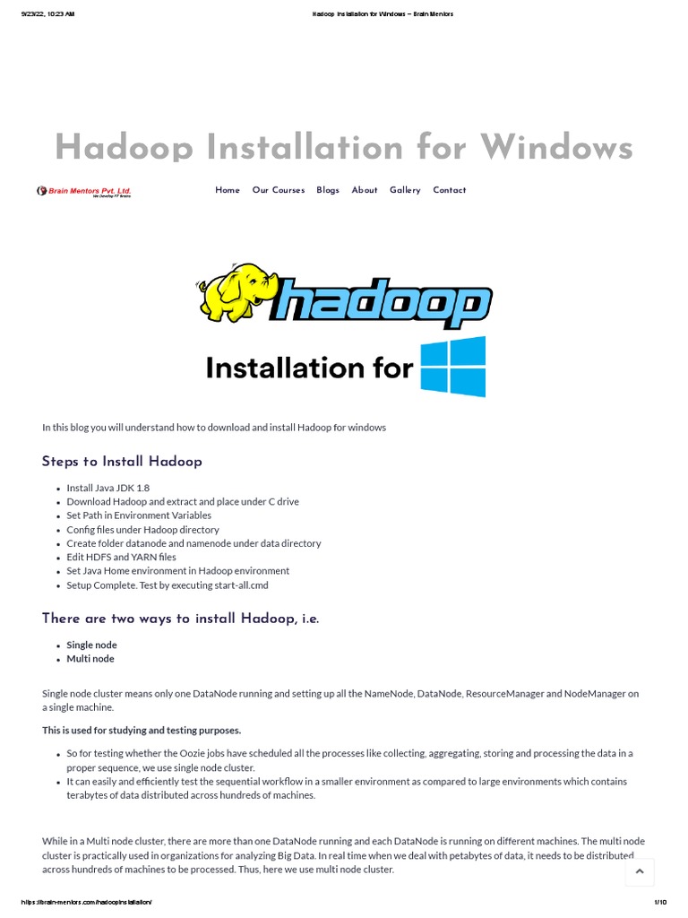 Hadoop Installation For Windows | PDF | Apache Hadoop | Computer File