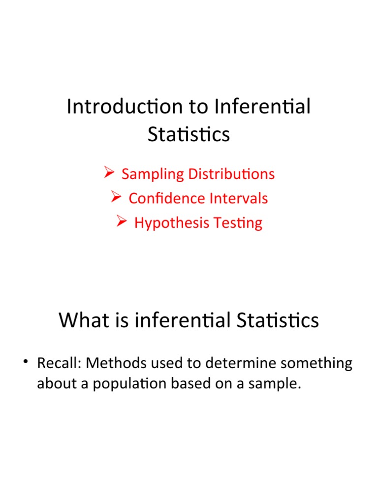 Lec4 Inferential - Stats - Sampling - Distribution - Correct | PDF | Statistics | Statistical ...