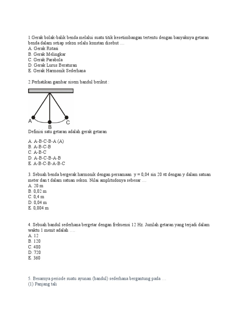 Soal Untuk PAT FISIKA KELAS X | PDF