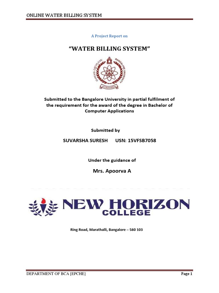 Online Water Billing System Project Report | PDF | World Wide Web ...