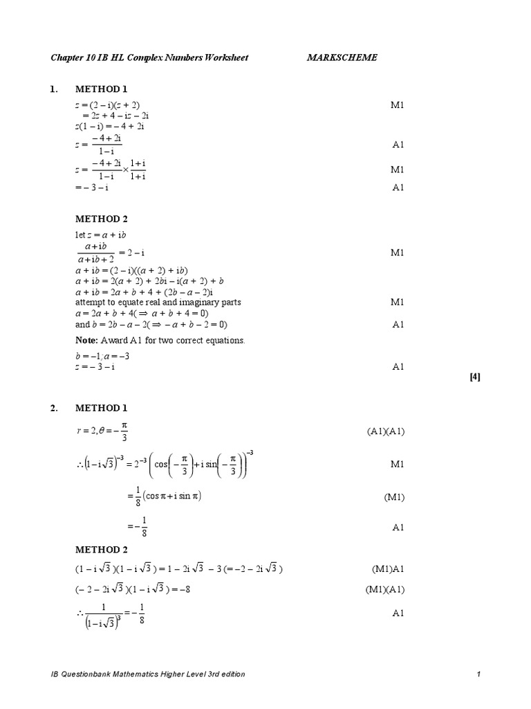 IB HL Complex Numbers Guide | PDF | Geometry | Abstract Algebra