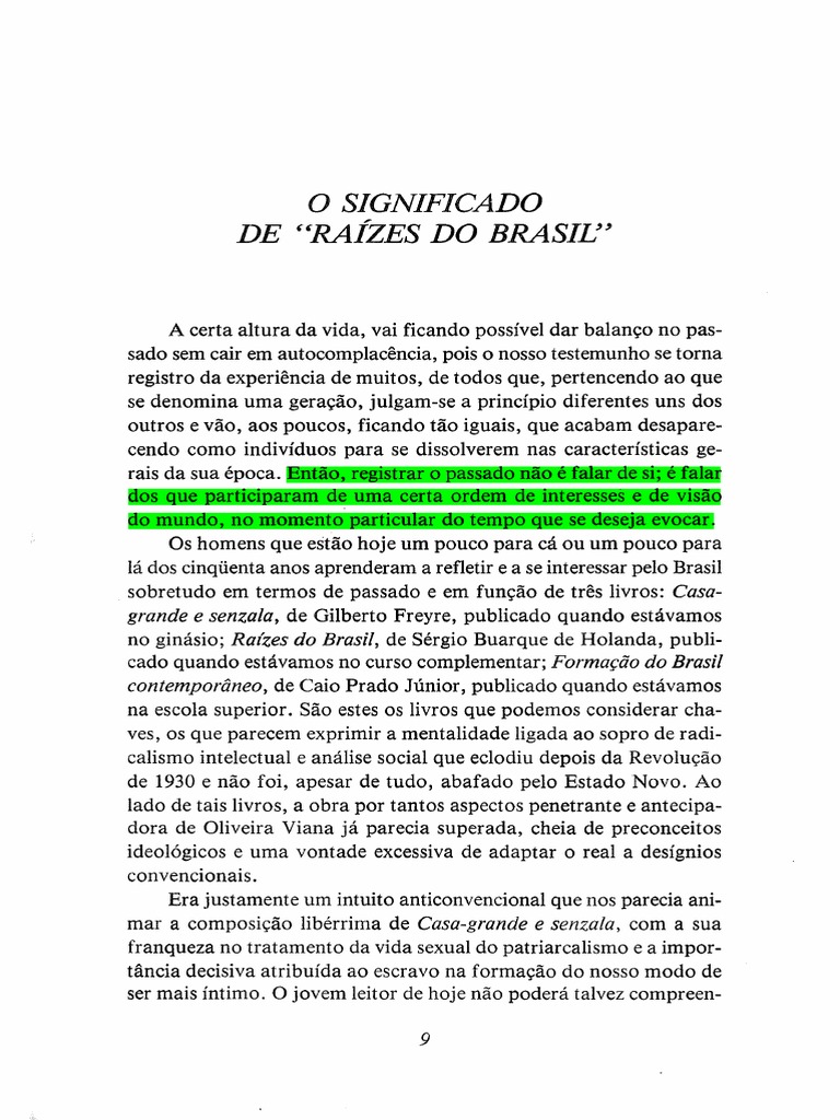Introduçãocandido Raízes Do Brasil Sérgio Buarque De Holanda Pdf