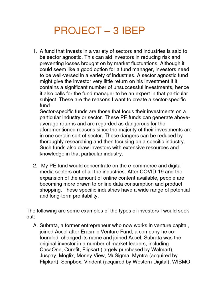 Ibep Project 3 Sourabh Kumar | PDF | Startup Company | Small Business & Entrepreneurs