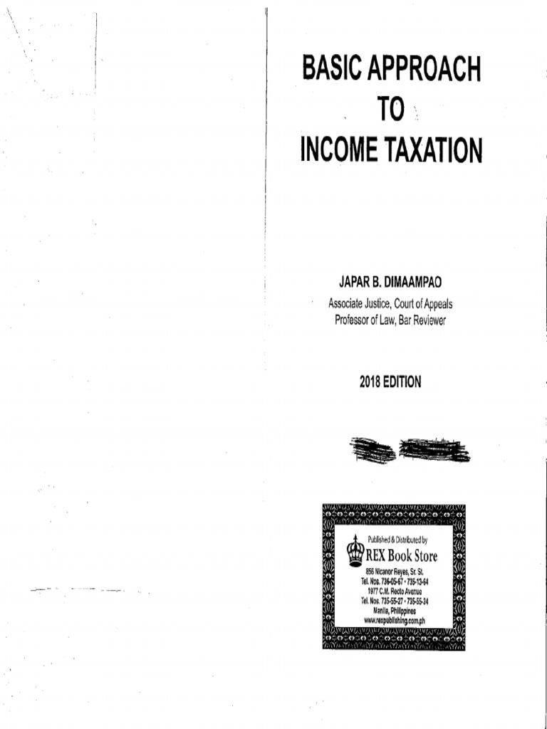 Dimaampao - Basic Approach To Income Taxation (2018) | PDF