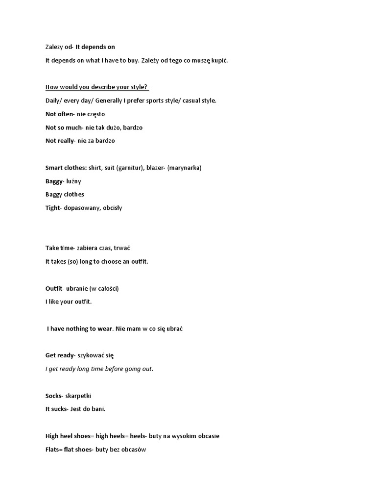 Present Continuous Clothes | PDF