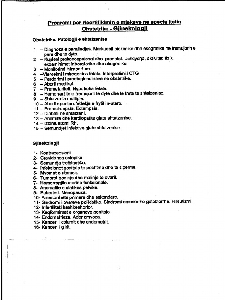Obstetrike - Gjinekologji-041220 | PDF