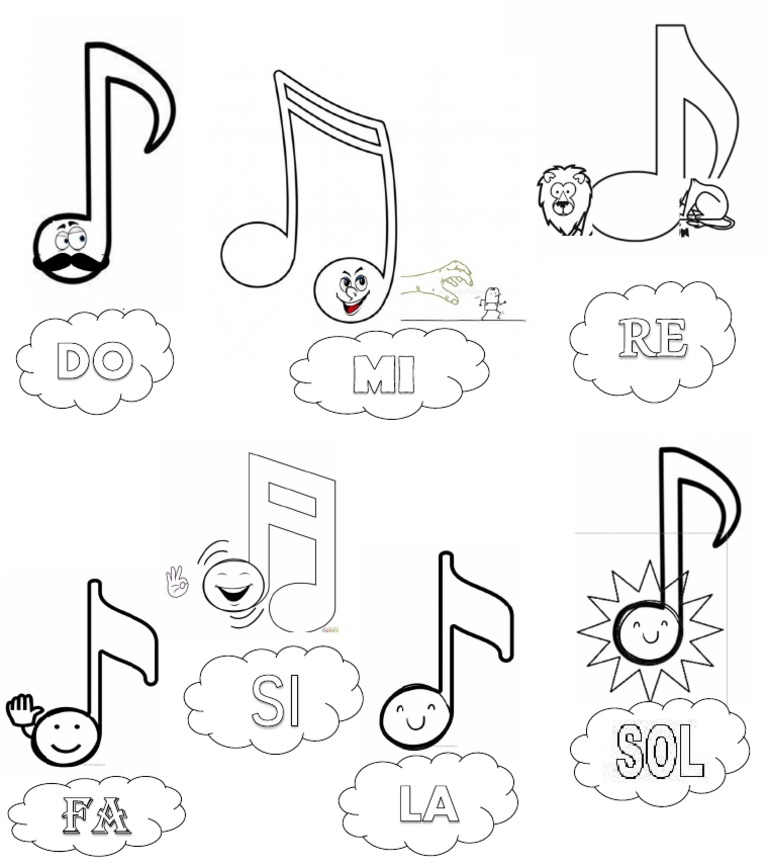 Notas Musicales para Colorear | PDF
