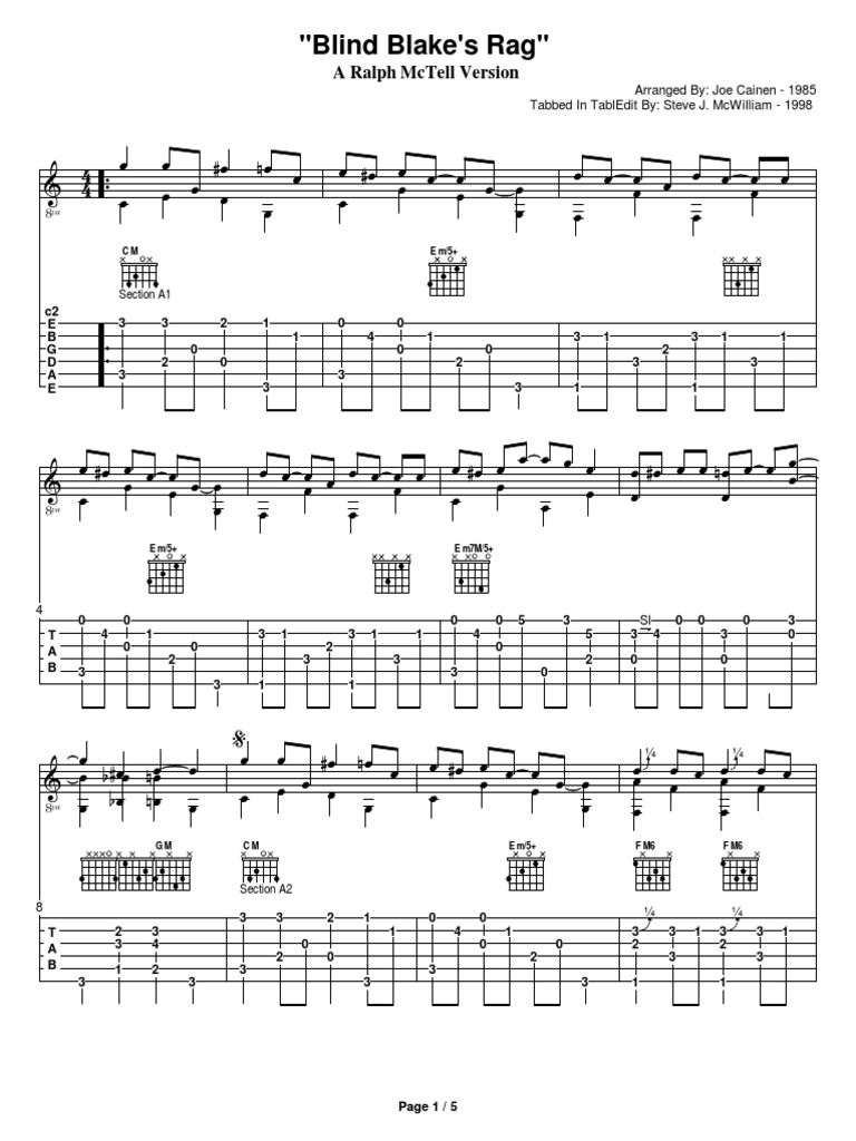 Blind Blake rag | PDF