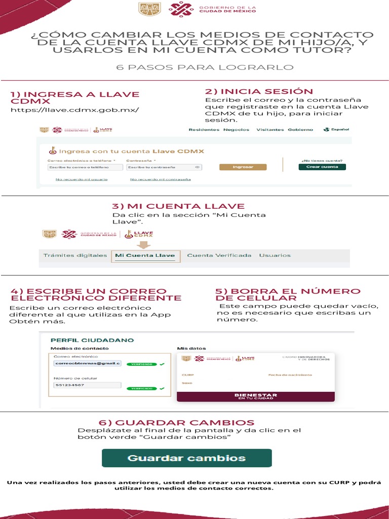 DGOSE-VU-0936-2022 - Cómo Cambiar Los Datos de Contacto | PDF