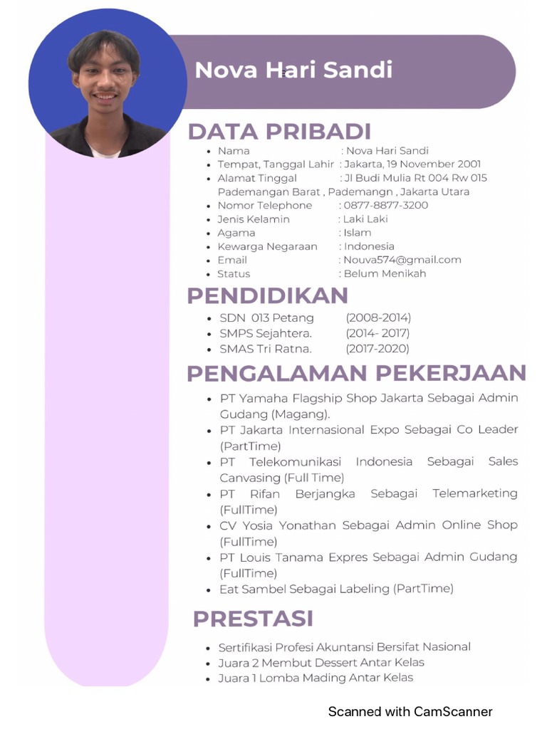 CV Nova Hari Sandi | PDF