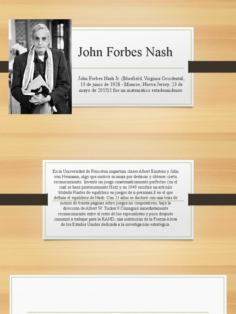 Vida y legado de John Forbes Nash | PDF | Historia | Novela negra ...